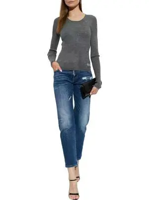 Dsquared2 Ribbed Knit Wool Sweater - Grey