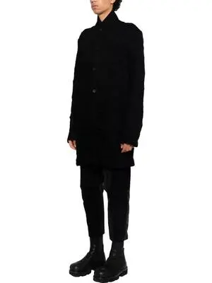 D HYGEN Crinkled Effect High Neck Coat - Black