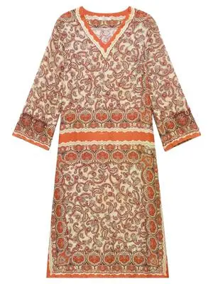 Malìparmi Paisley Print V-neck Mini Dress - Neutrals