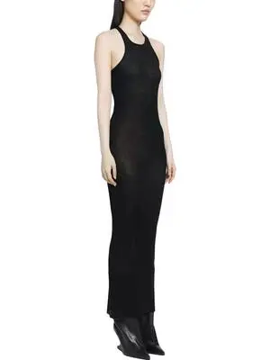 Rick Owens Rib Long Sleeve Dress - Black