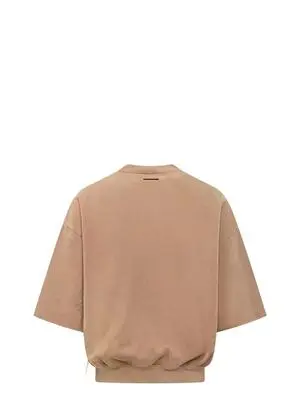 Fear Of God 3/4 Sleeve Pigment-dyed Cotton Fleece Sweatshirt - Brown