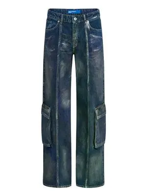 Karl Lagerfeld Coated Cargo Pants - Blue
