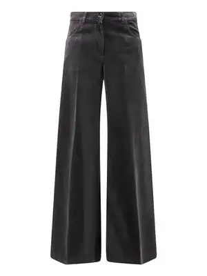 Aspesi Wide-leg Velvet Trousers - Brown