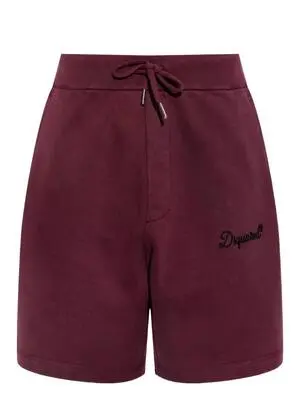 Dsquared2 Logo Embroidered Drawstring Shorts - Red