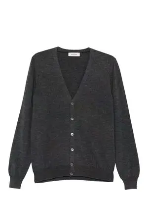 GRAN SASSO V-neck Virgin Wool Cardigan - Grey