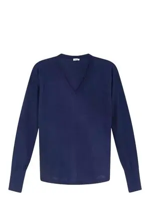 Aspesi V-neck Long-sleeve Fine-knit Top - Blue