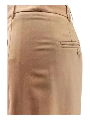 SEMICOUTURE Laila Side-slit Wide-leg Trousers - Neutrals