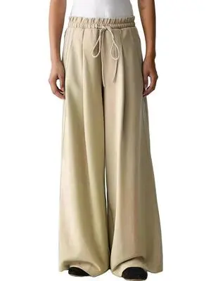 Adidas Drawstring Wide-leg Track Pants - Neutrals