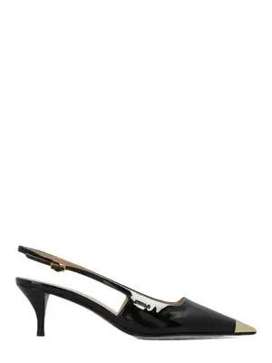 Furla Metal-cap Toe Slingback Pumps - Black