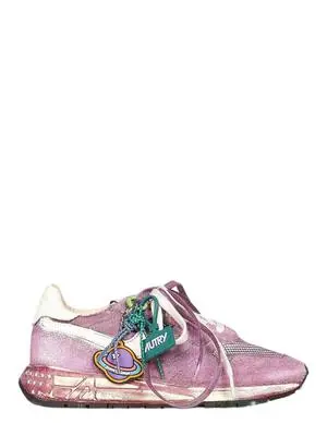 AUTRY Distressed Finish Lace-up Sneakers - Pink