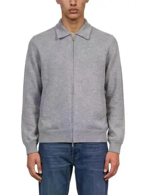 LARDINI Zip-up Shirt-collar Jacket - Grey
