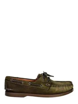 VAGABOND SHOEMAKERS Loui Lace-up Suede Boat Shoes - Green