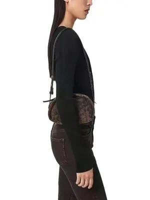 ALLSAINTS AllSaints Rosalie Leopard Leather Crossbody Bag Brown