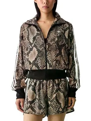 Adidas Satin Snake-print Firebird Track Jacket - Neutrals