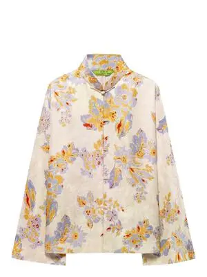 Shanghai Tang Scholar Floral-print Silk Jacket - Neutrals