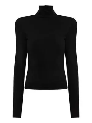 DSQUARED2 DSQUARED2 Black Shoulder-Pad Turtleneck Top