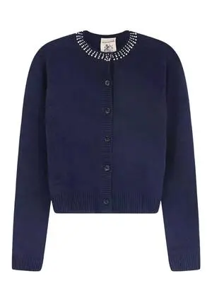 SEMICOUTURE Embellished Button-front Cardigan - Blue