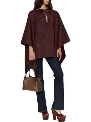 Etro Paisley Patterned Tie-fastening Poncho - Red