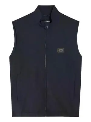 Dolce & Gabbana Woolen Vest With Logo Tag - Blue