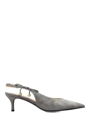Furla Poppy Bow-detail Slingback Pumps - Grey