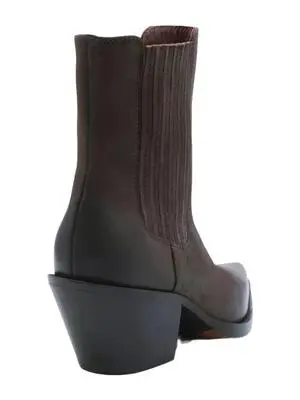 Paris Texas Dallas Pointed-toe Leather Ankle Boots - Brown