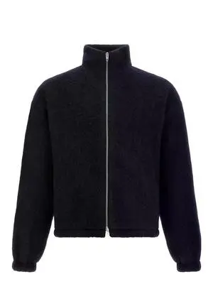 JIL SANDER Textured Knit Zip-up Cardigan - Blue