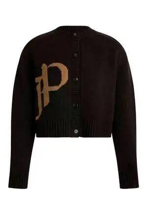 PATOU Patou JP Logo-Intarsia Cardigan Brown