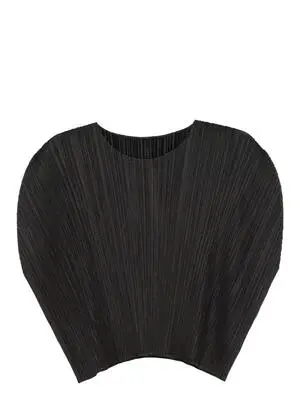 ISSEY MIYAKE Pleats Please Issey Miyake Black Pleated Funnel Neck Top
