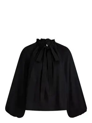 PATOU Patou Ruffled Tie-Neck Blouse
