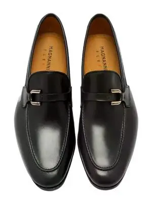 Magnanni Buckled Leather Loafers - Black