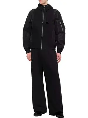 Sacai Panelled Sponge Sweat Hoodie - Black