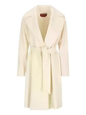 Max Mara Belted Coat - White