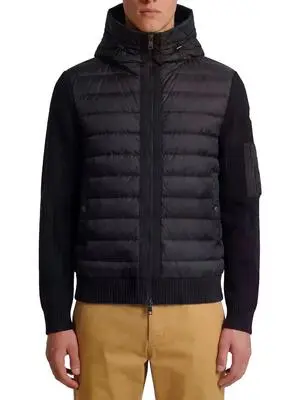 Moncler Padded Zip-up Cardigan With Down-filled Front - Black