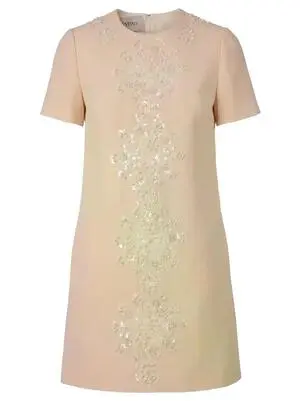 Valentino Garavani Sequin And Floral Appliqué Dress - Neutrals