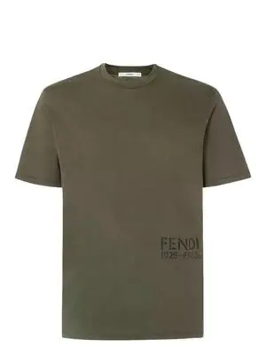 Fendi Logo-print Cotton T-shirt Green