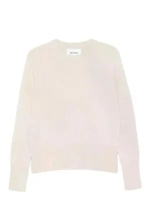 Soft Goat Ribbed-trim Crew-neck Sweater - Neutrals
