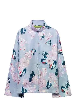 Shanghai Tang Scholar Floral-jacquard Jacket - Blue