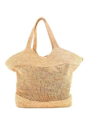 Saint Laurent Icare Shopping Raffia Maxi Tote Bag - Neutrals