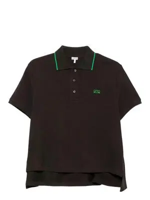 Loewe LOEWE Logo Embroidered Tipped Polo Shirt Black