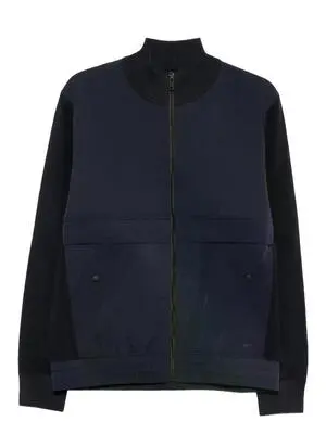 BOSS BOSS Knitted-Panel Zip-Up Jacket