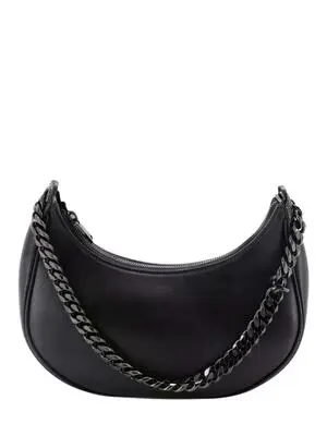 Celine Ava Chain Leather Medium Hobo Bag - Black