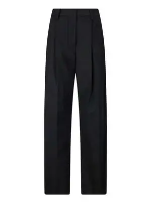THELATEST Pleated Wide-leg Trousers - Black