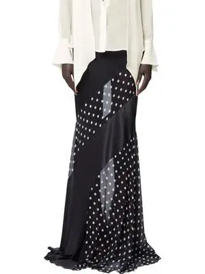 Nina Ricci Polka Dot Maxi Skirt - Black