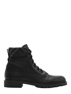 Burberry Durham Leather Lace-up Boots - Black