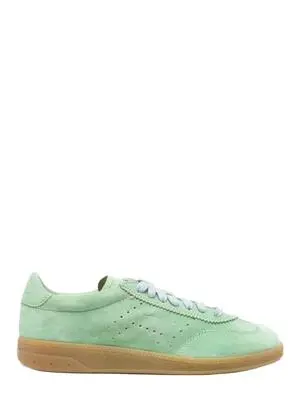 Santoni Perforated Detail Suede Sneakers - Green