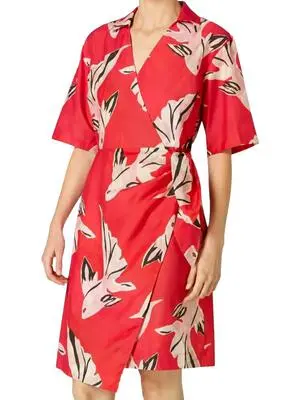 Paul Smith Graphic Print Wrap Mini Dress - Red