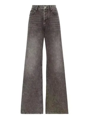 Philipp Plein Faded Wide-leg Jeans - Grey