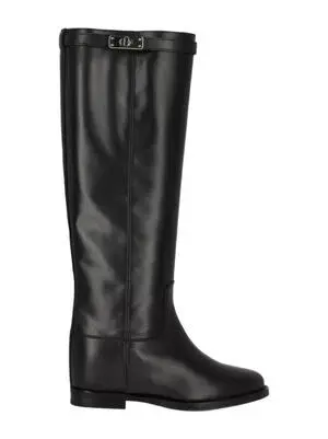 VIA ROMA 15 Leather Knee-high Boots - Black
