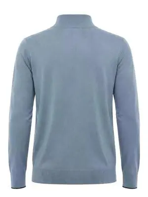 MOORER Terni Half-zip Sweater - Blue
