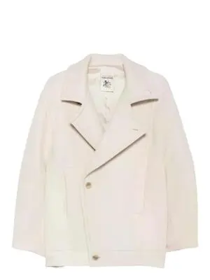 SEMICOUTURE Oversized Button-fastening Coat - Neutrals
